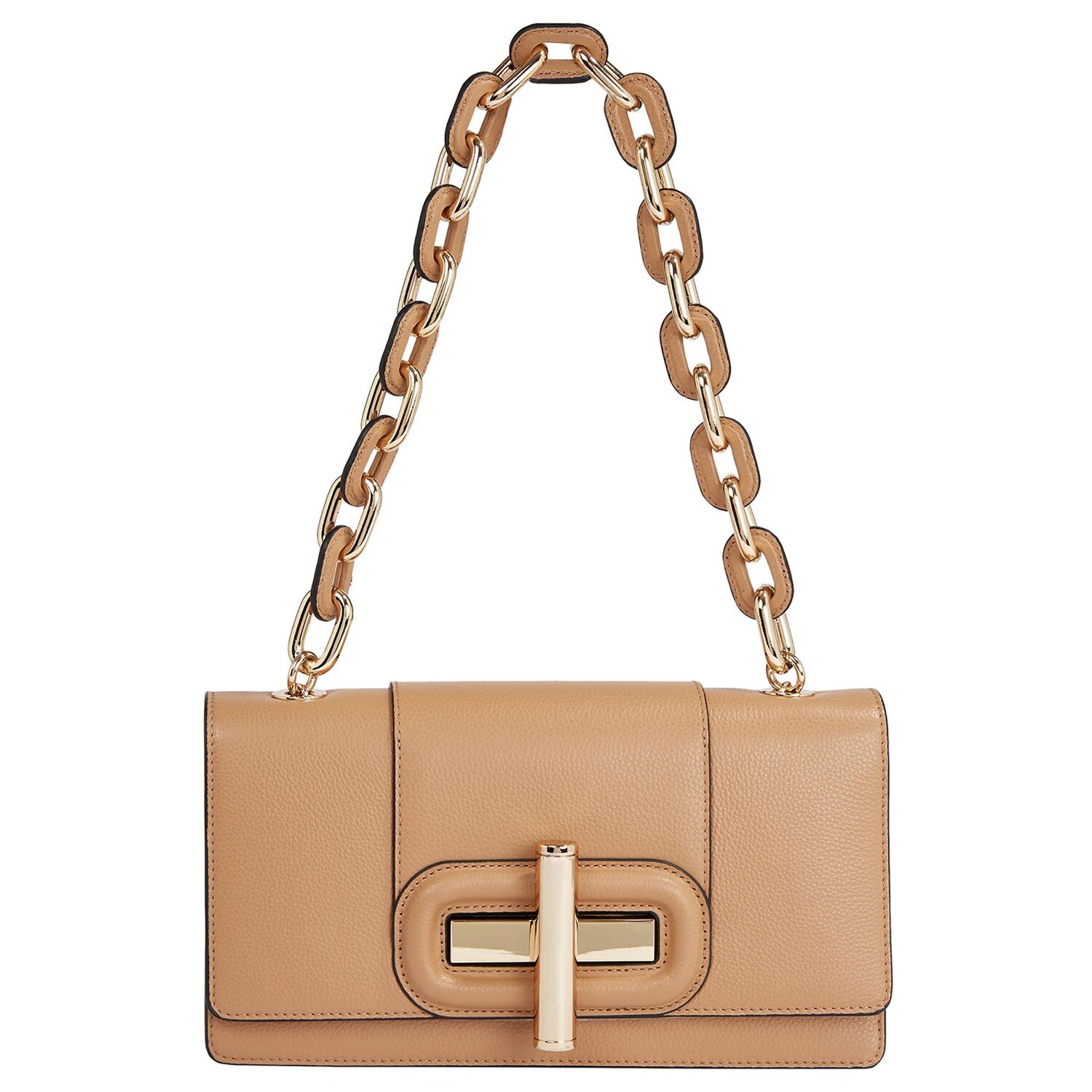 Turnlock Schultertasche Leder 28 cm